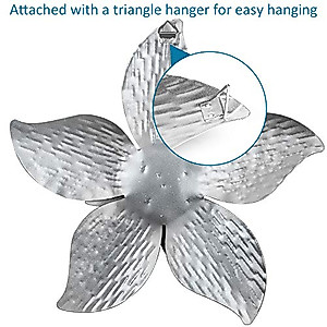 WENYLE Metal Flower Wall Decor Wall Sculpture Art Indoor Outdoor Hanging Decor for Garden Yard Lawn Fence Living Room Bedroom 13 Inches Charming Blue