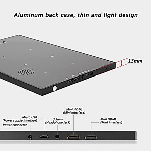 Serchou IPS Wide Viewing Angle HD Monitor Computer External Extension Screen 13.3 inches Thin and Light Portable