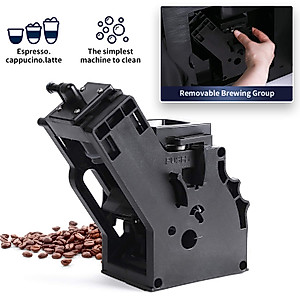 Hipresso Super Fully Automatic Espresso Coffee Machine-7" HD TFT Touchscreen with Milk Frother 19 Bar Pressure