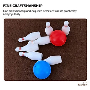STOBOK 2 Set Miniature Bowling Ball Set Dollhouse Bowling Game Toys Mini Desktop Bowling Model Toy for Dollhouse Decoration Accessories