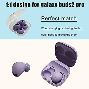 Luckvan Foam Ear Tips for Galaxy Buds 2 Pro Earbuds Tips Replacement Samsung Galaxy Buds 2 Pro Memory Foam Tips fit Charging Case Purple LMS 3 Pairs