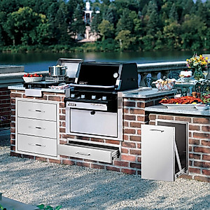 ROREP Built-in Propane Drawer, Pull-Out Propane Tank Drawer StoragePropane Drawer Stainless Steel, Propane Tank Drawer with Handle for Outdoor Kitchen BBQ Island