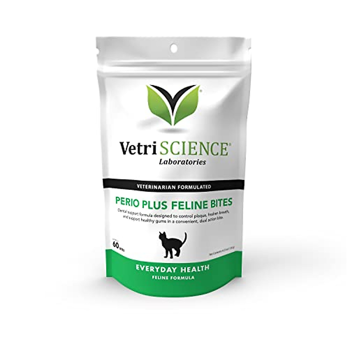 VetriScience Perio Plus Teeth Cleaning Treats for Cats, Chicken, 60 Chews - Plaque Control, Fresh Breath and Gum Health for Cats