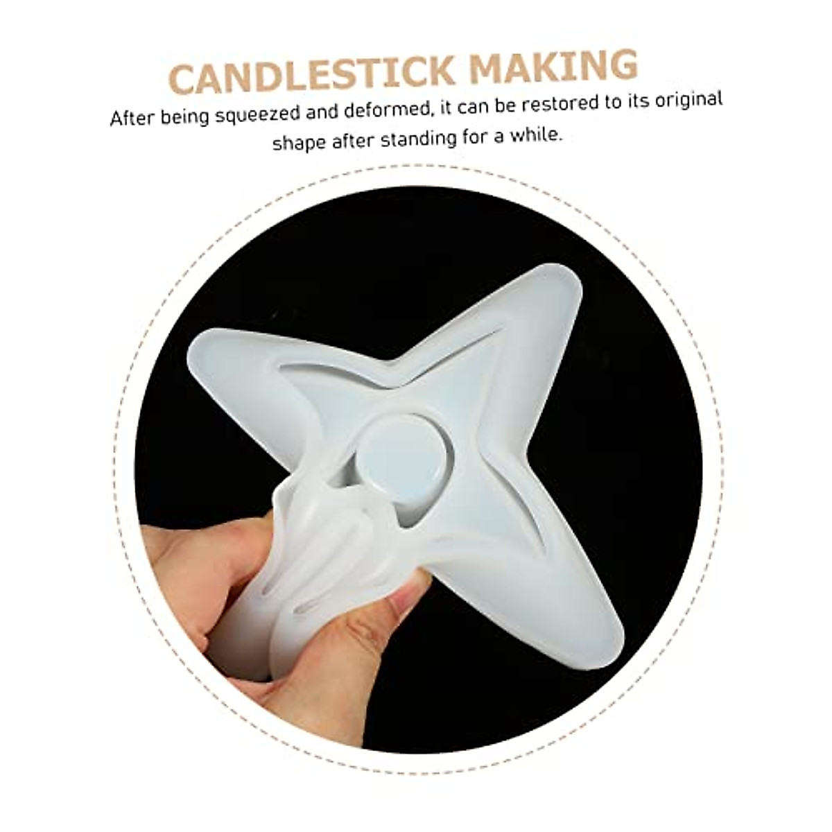 LIGHTAOTAO Five-Pointed Star Candlestick Die Hand Decor Resin Table Mold Jewlery Tray Silicone Molds for Resin Star Trinket Tray Molds Star Silicone Molds DIY Epoxy Mold Creative Epoxy Mold