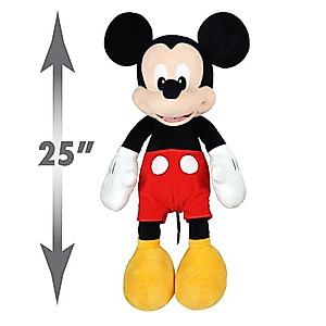 Disney Junior Mickey Mouse Jumbo 25-inch Plush Mickey Mouse, Stuffed Animals, Pretend Play, Kids Toys for Ages 2 Up by Just Play