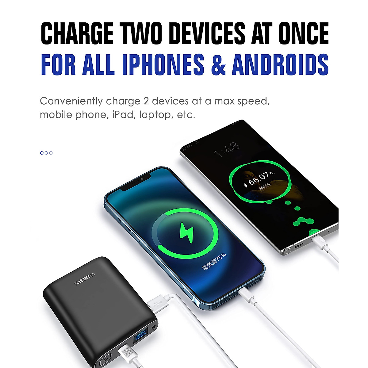 ULUSERN Rechargeable Battery/Power Bank 12v 14400mAh for Heated Jackets, Heated Hoodies and Heated Vests,DC Port Diameter : 4mm