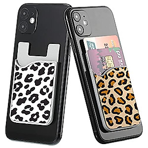 Frienda 12 Pieces Sublimation Silicone Phone Card Holder Silica Gel ID Business Credit Card Pocket Silicone Adhesive Back Pocket for Most Smartphones