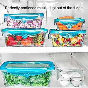 Stretch and Fresh Leak-Proof Food Container Set Stackable, BPA-Free Silicone w/ Airtight Lids for Solids, Soups and Sauces, Freezer-Safe Great for Meal Preparation