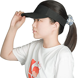Rbenxia 5 Pieces of Black Adjustable Sport Visors Sun Visor Hats Cap Visors for Women and Men