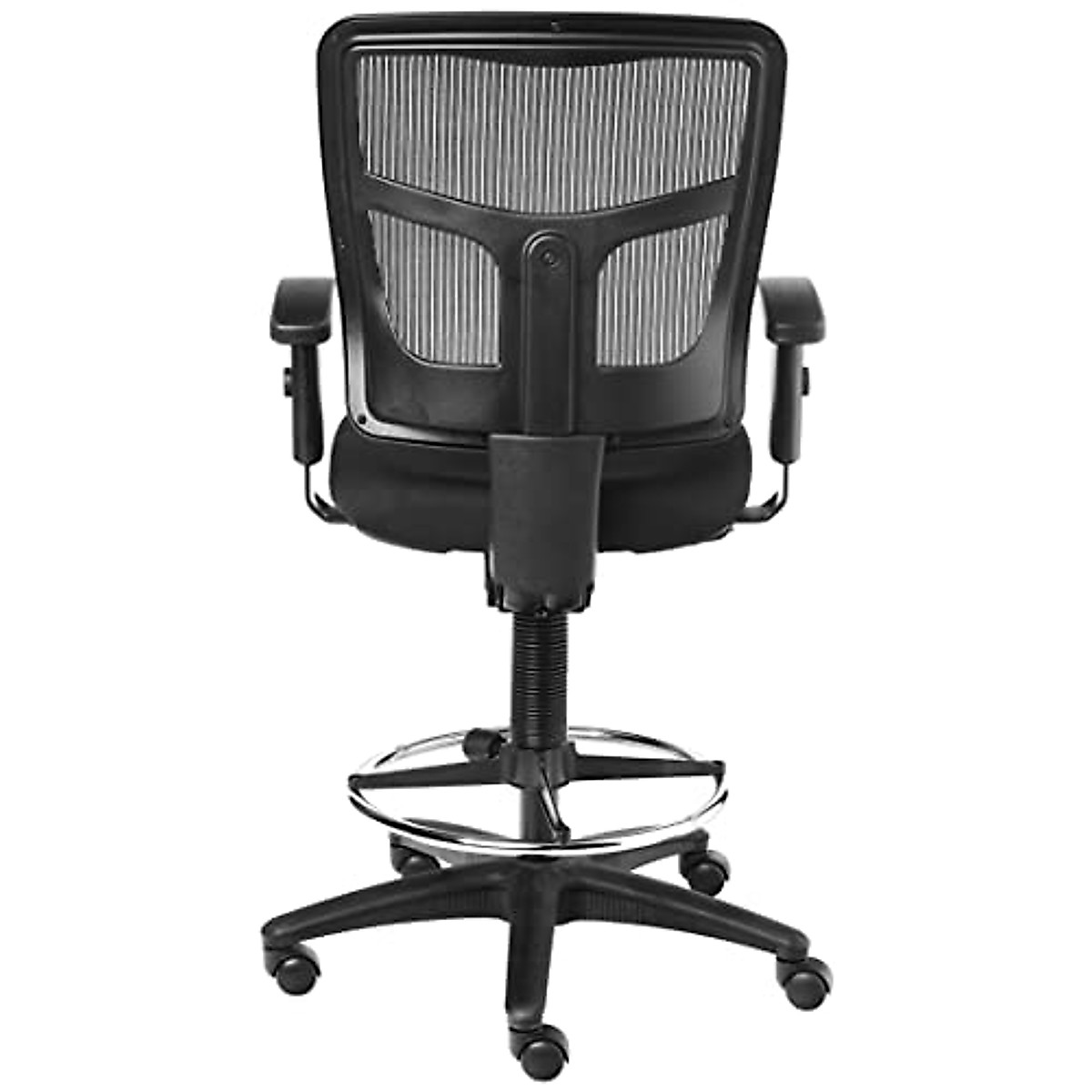 Lorell Ratchet Mesh Mid-Back Stool Chair 2.6" Height X 75.8" Width X 27.3" Length Black