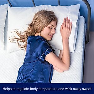 Subrtex 3 Inch Mattress Topper Cover (Only Cover) Mattress Topper Protector Bedding Rayon Made from Bamboo Removable Mattress Encasement with Zippers, Full