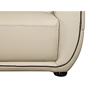 Blackjack Furniture Radford Leather Air/Match Upholstered Modern Living Room Sofa, Beige