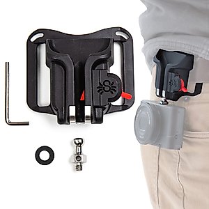 Spider Holster - BlackWidow Camera Holster + Pin - Self Locking Holster for Carrying a Light Weight Camera from Any Belt!