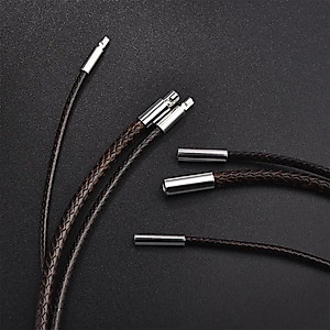 Otxas Leather Necklace Cord, 18inch-24inch Waterproof Rope Necklace for Men Women, 316L Stainless Steel Clasp, 2,3mm Width Leather Necklaces (24 inch, brown 2mm diameter)