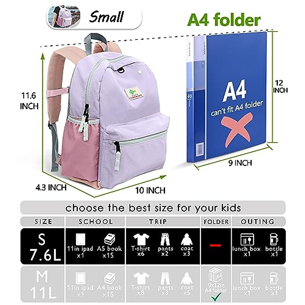 Preschool Toddler Backpack For Boys Girls, Toddler School Mini Backpack For School & Travel, Small Kids Child Backpacks, Preschool Kindergarten Elementary Toddler bag, 11" H, For Kids 2-4, Small