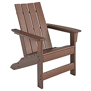Signature Design by Ashley Outdoor Emmeline HDPE Patio Adirondack Chair, Brown