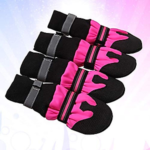 Dog Boots - Pet Dog Warm Shoes Stylish Outdoor Dog Boots Anti-Slip Pet Dog Walking Shoes Comfortable Pet Dog Boots Cool Pet Dog Shoes for Autumn Winter Wearing Rosy Size XXL