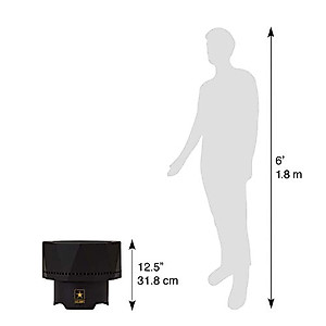 Blue Sky Outdoor Living U.S. Army Ridge Portable Fire Pit, Smokeless Fire Pit with Carrying Bag, Black