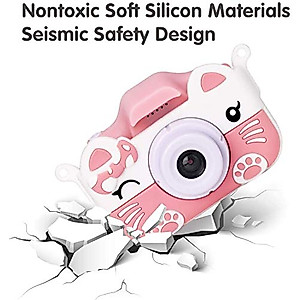 Xinbeiya Kids Digital Camera, Birthday Toy Gifts for Girls Boys Age 2-10, Children Cameras for Toddler with 1080P Video，Portable and Rechargeable Toy Camera for Girls or Boys (Pink)