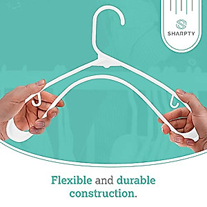 Sharpty Plastic Hangers Clothes Hangers for Clothing, Closet, Coats & Shirts - Durable, Thick, Tough & Space Saving - for Everyday Standard Use, Room Essentials & Basics - 60 Pack - Color