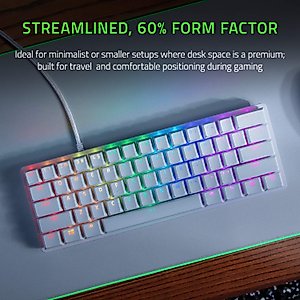 Razer Huntsman Mini 60% Gaming Keyboard + Goliathus Extended Chroma Bundle: Linear Optical Switches - Mercury White