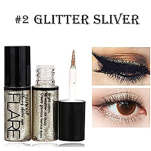 ETEDES Glitter Eyeshadow liquid Eyeliner, Long Lasting Waterproof Shimmer Metallic Glitter Eyeshadow 4 clours (Styles #2)