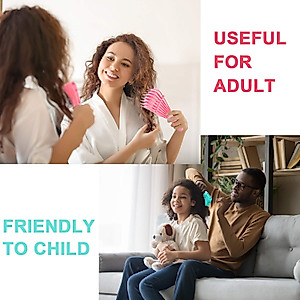 2 Pieces Detangling Brush for Afro America/African Hair Textured 3a to 4c Kinky Wavy/Curly/Coily/Wet/Dry/Oil/Thick/Long Hair, Knots Detangler Easy to Clean (Pink, Green)