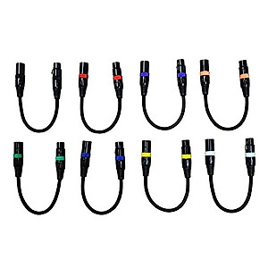 Audio 2000s 8 Pack 1 Ft XLR Male to Female Microphone Cable E-02101-E8