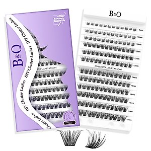 Lash Clusters 144PCS Volume Individual Lashes 8-18mm B&Q Eyelash Clusters Diy Cluster Eyelash Extensions Wispy Cluster Lashes Beginner Eyelash Extension Long Lasting Lashes Wispy(DTFD-Classic)