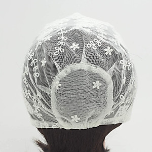 Nihao Baby Baptism Bonnet (F-White Simple Lace Bonnet, 1-2 Years Old)