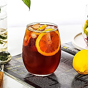 UMI UMIZILI 20oz Stemless Wine Glasses Set of 6, Large Wine Glass For Enhanced Aeration, Red or White Wine Tumbler, Clear