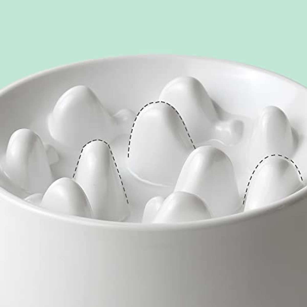 Raised Slow Feeder Cat Bowl, Fish Pool Design Elevated Slow Feeder Dog Bowls, Fun Interactive Bloat Stop Cat Slow Feeder Dry Food, Reduces Neck Burden Slow Down Eating Anti Vomiting Non-Slip No Spill