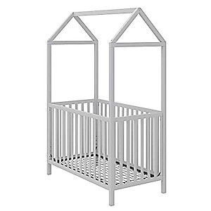 Little Seeds Rowan Valley Skyler 3-in-1 Convertible Crib with Canopy, Dove Gray