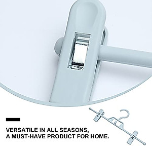 10Pcs Pants Storage Hanger Pants Hangers Plastic Skirt Hangers with Clips Space Saving Trouser Clips Hanger for Pants Skirts Clothes Slacks Clothes Drying Rack Blue Anti- Slip Hanger