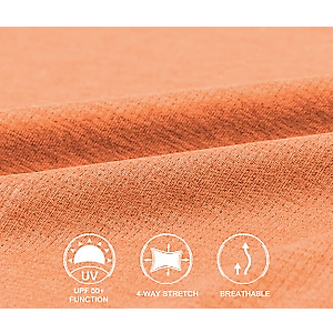 BGOWATU Women's Golf Polo Shirts Sleeveless Zip Up Collarless UPF 50+ Tennis T-Shirt Lightweight Quick Dry Light Orange M