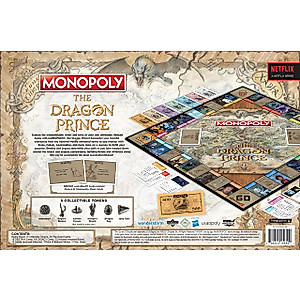 Monopoly: The Dragon Prince | Buy, Sell, Trade Characters Such as Ezran, Rayla, and Callum from The Netflix Series | Classic Monopoly Game | Officially-Licensed The Dragon Prince Merchandise