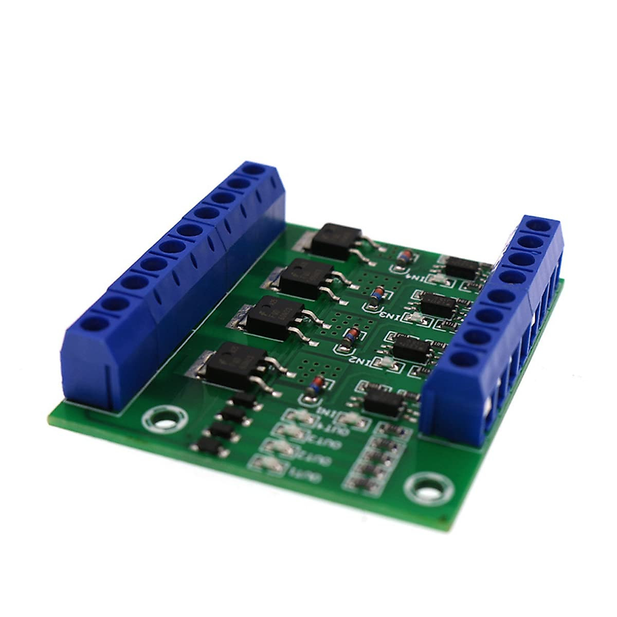 PWM MOS FET Module, 4 Channel PLC Amplifier Circuit Board 3-20V to 3.7-27VDC 10A Driver Module