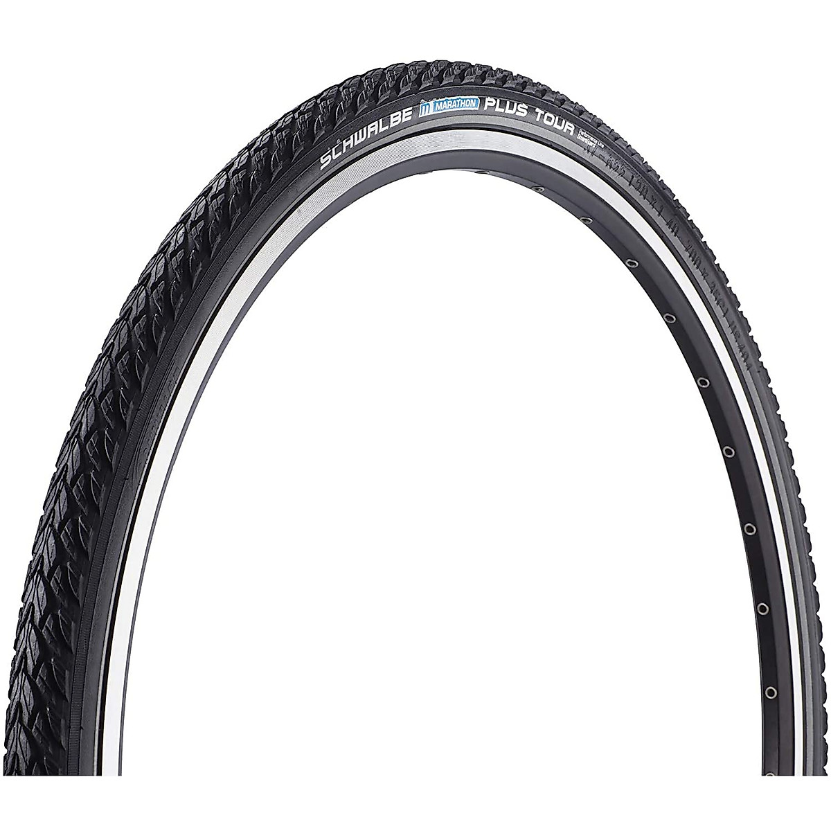 Schwalbe - Marathon Plus Tour Off Road and Touring Wire Clincher Bike Tire | 26 x 2 | Performance Line | Black/Reflective