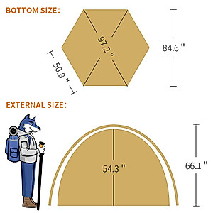Hewolf Waterproof Instant Camping Tent - 2/3 Person Easy Quick Setup Dome Family Tents for Camping,Double Layer Flysheet Can be Used as Pop up Sun Shade