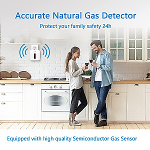 Techamor Y401 Natural Propane Gas Detector, Home Gas Alarm and Monitor, Leak Alarm for LNG, LPG, Methane, Coal Gas Detection in Kitchen, Home, Camper (1, White)