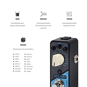 VALETON Coral Verb II Digital Reverb Guitar Effects Pedal