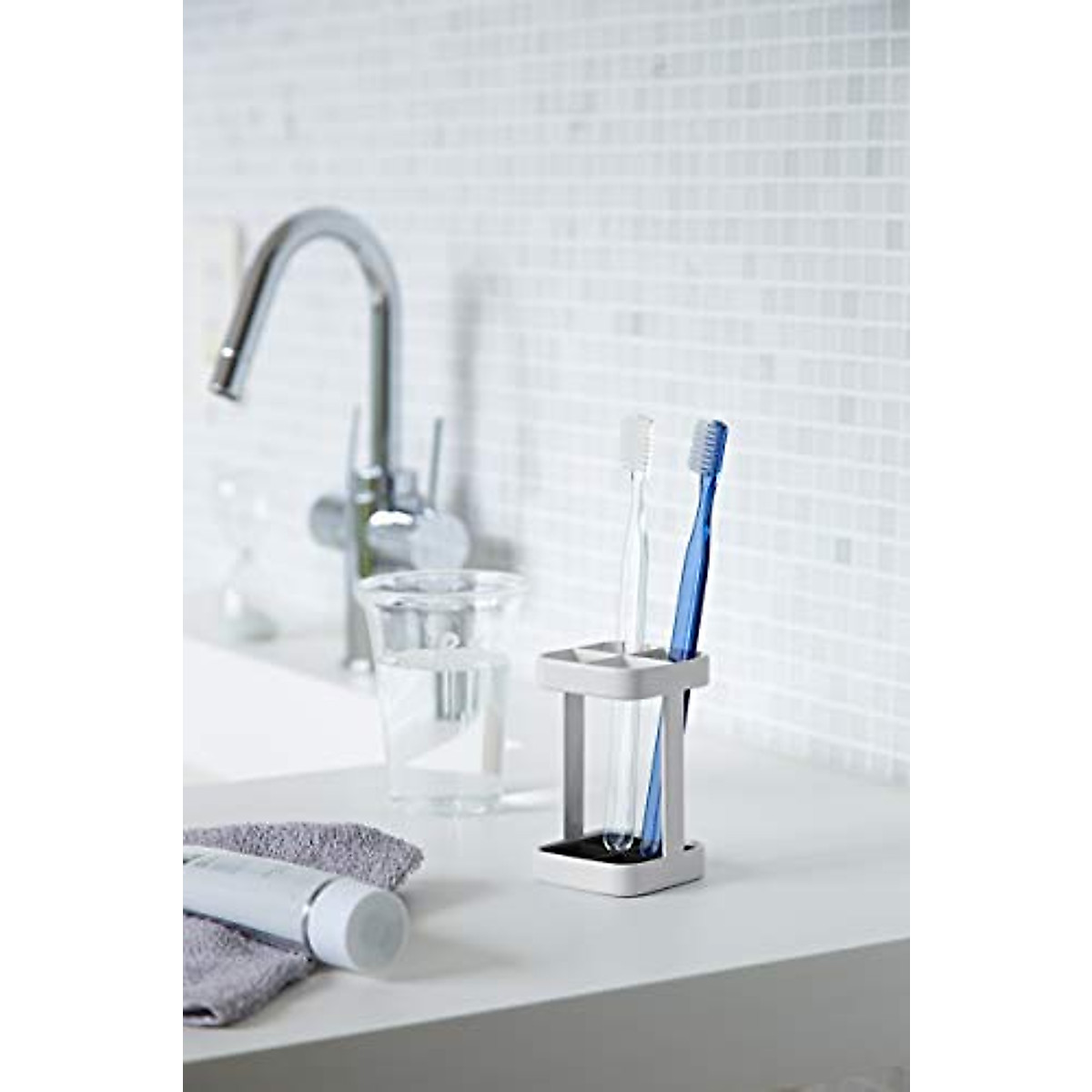 Yamazaki Home Tower Slim Toothbrush Stand – Bathroom Holder Organizer