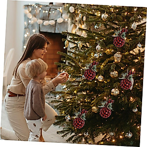 COHEALI 3pcs Christmas Foam Balls Decor for Office White Outfits Office Decore Christmas Plaid Ball Ornaments Hanging Christmas Decoration Christmas Balls Ornaments Hanging Foams Balls