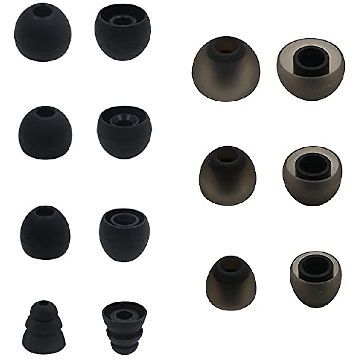 JNSA Replacement for Sony WF-1000XM4 Silicone Eartips Ear Tips Accessories, Fit in The charge case, 7 Size 7 Pairs (Silicone Black)