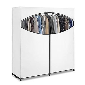 Whitmor Extra-Wide Clothes Closet, 60” with, White Cover