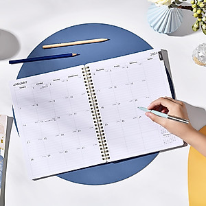 2024 Planner - Planner/Calendar 2024, Jan. 2024 - Dec. 2024, 2024 Planner Weekly and Monthly with Printed Tabs, 8" x 10", Flexible Cover with Thick Paper + Twin-Wire Binding - Waterink