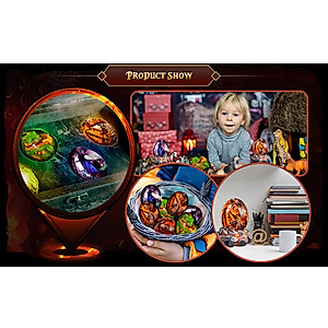 BLUWTE Lava Dragon Egg with Base,Lava Dragon Egg for Men Boys,Dragon Egg Crystal ,Transparent Dragon Egg, Dragon Egg Resin for Desktop Easter Gift …