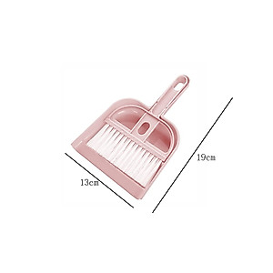1 Set Mini Broom and Dustpan Set Small Dustpan and Brush Set Mini Hand Held Broom and Dustpan Set Dust Pan and Brush Set Small Dust Pans with Brush Set, Pink