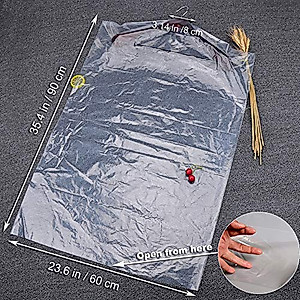 30 Pack Clear Plastic Clothes Covers 35.4inch Dry Cleaning Hanging Dust Proof Garment Bags for Home Storage Clothing Stores & Dry Cleaners.