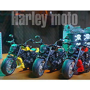 Gilumza Pull Back Motorcycles Toy, Moto Gift with Music Lighting, Wolverine Motorcycle Toys for Boys Kids Age 3-12 Year Old (Black)